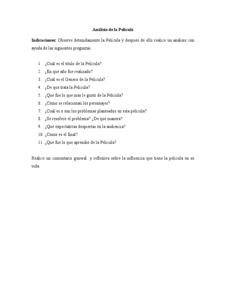 Análisis de La Película | PDF