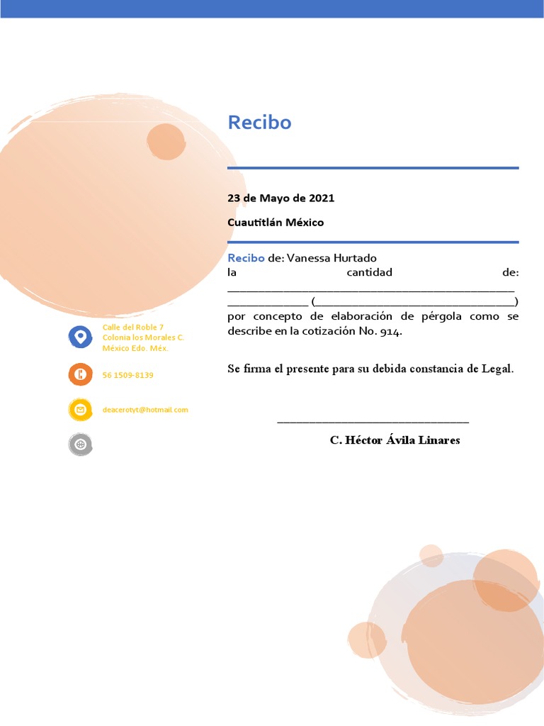 Recibo en Blanco | PDF