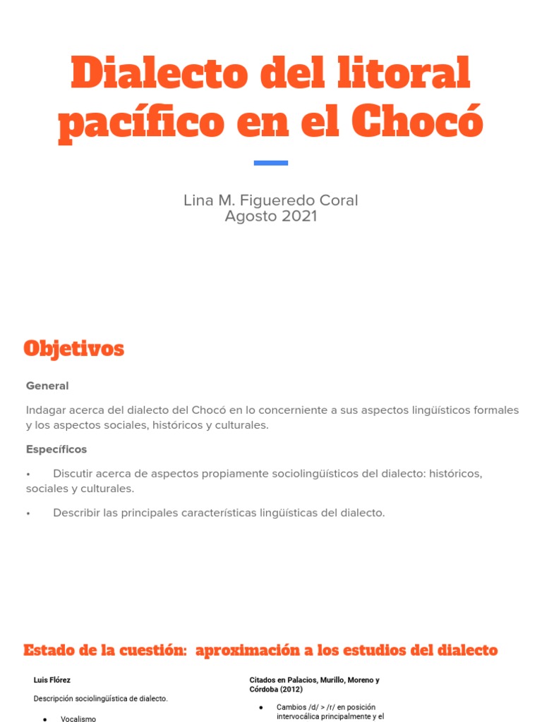 Dialecto Del Chocó | PDF | Dialecto | Sociolingüística