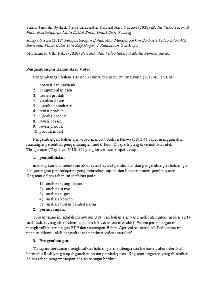 Pengembangan Bahan Ajar Video | PDF
