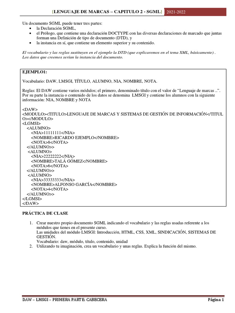 Tema1 - Práctica 0 - Documento SGML | PDF Tema1 - Práctica 0 - Documento SGML | PDF