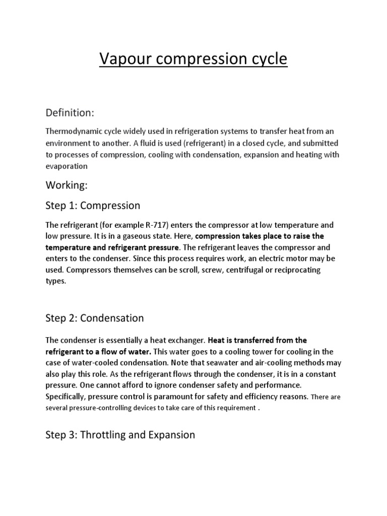 Vapour Compression Cycle | PDF | Heat Exchanger | Refrigeration