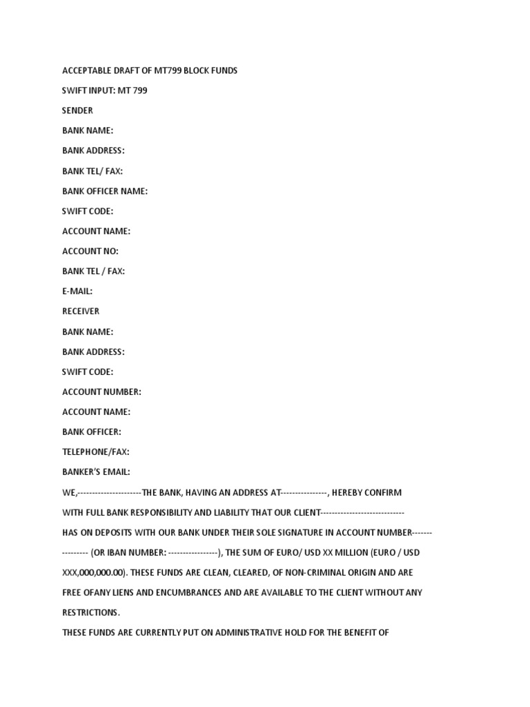 Blocked Fund Verbiage | PDF