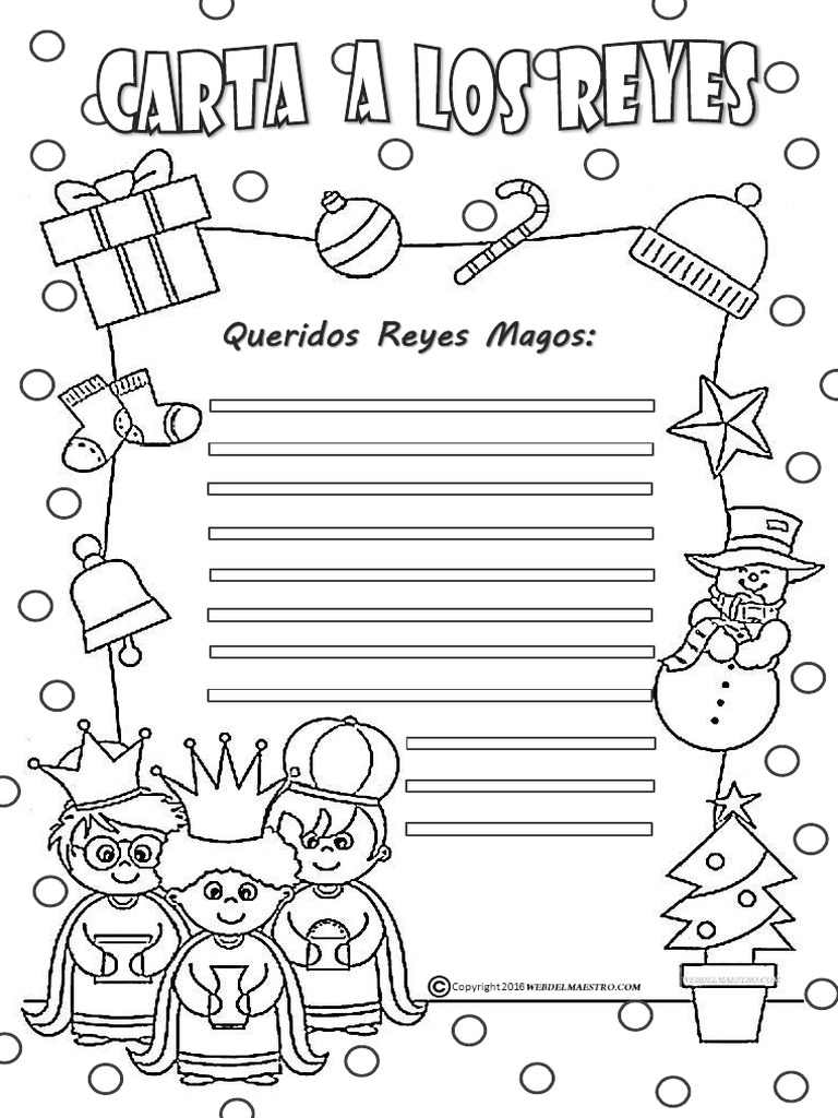 Carta para Los Reyes Magos Con Pauta para Primaria | PDF