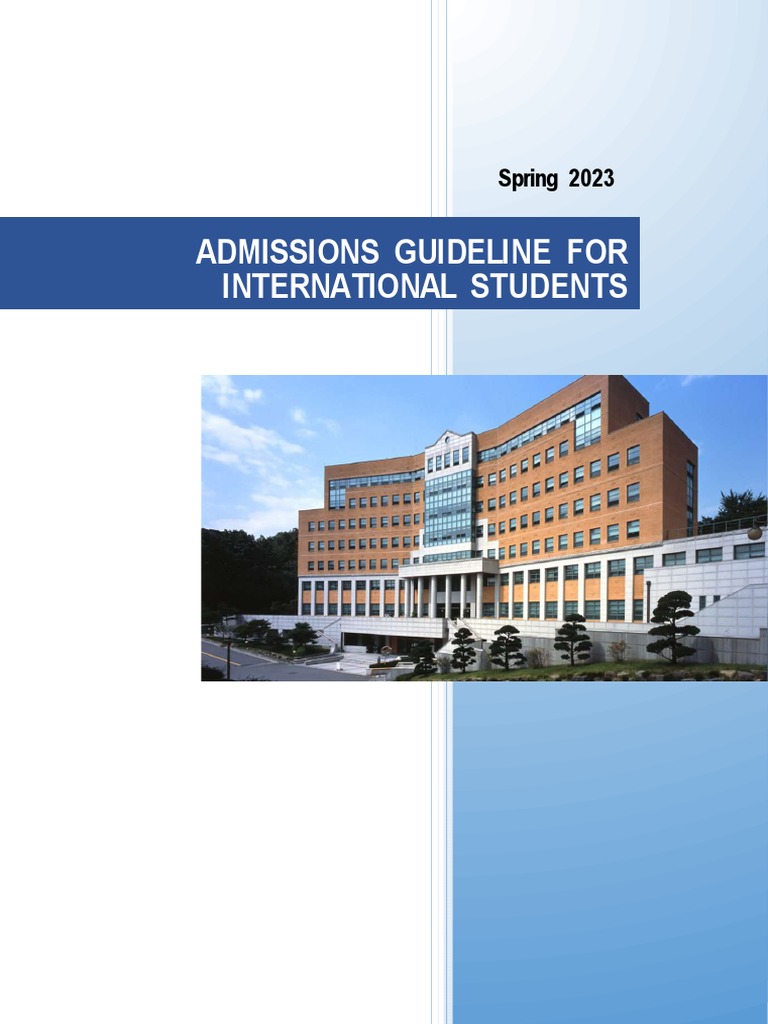 2023 Spring GSIS Admission Guideline (English) | PDF | Identity Document | Academic Degree