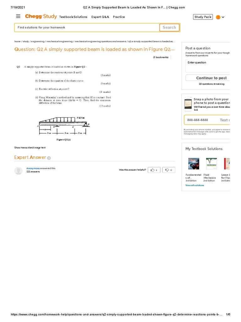 Q2 A Simply Supported Beam Is Loaded As Shown in F... | PDF | Beam ...