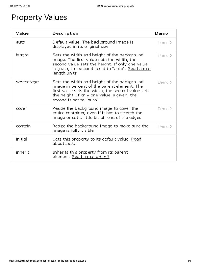 CSS Background-Size Property | PDF CSS Background-Size Property | PDF
