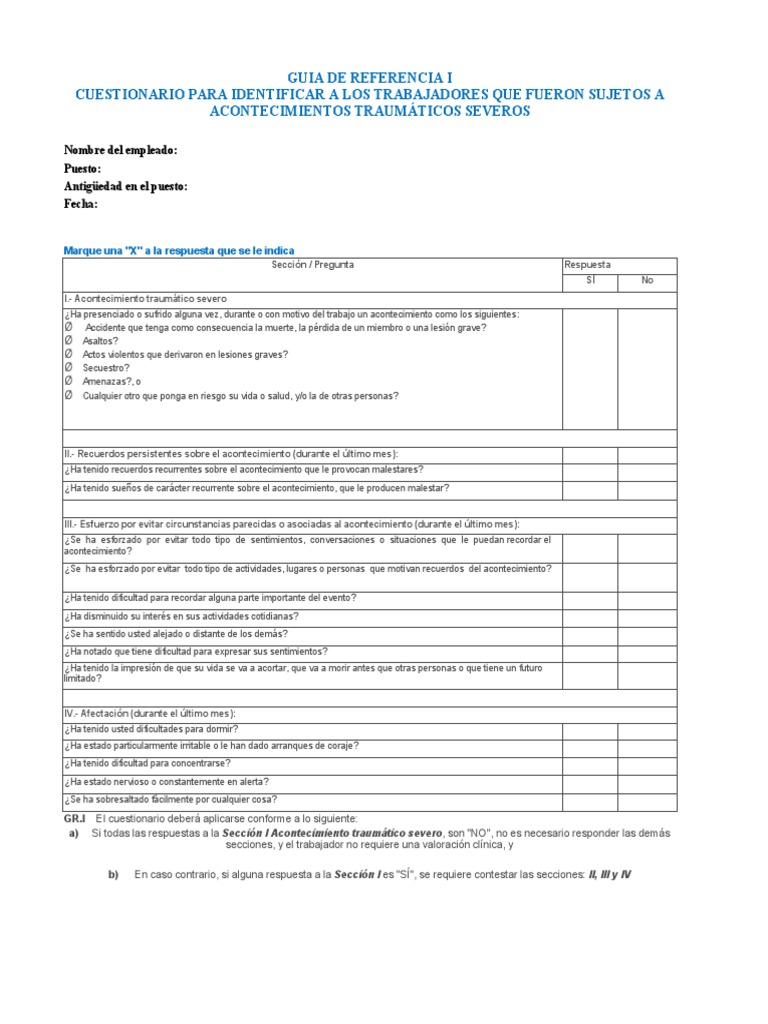 Cuestionario NOM-035-STPS Violencia en El Trabajo | PDF | Tiempo de trabajo | Cuestionario