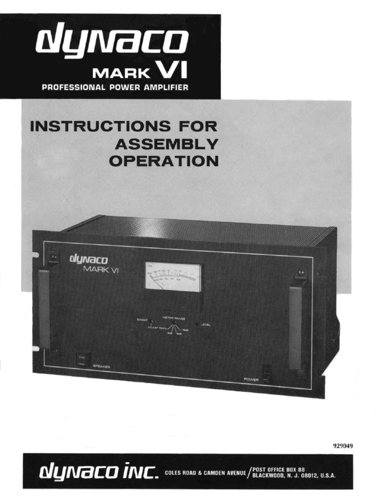 Dynaco MK6 Manual | PDF