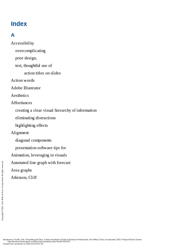 Storytelling With Data A Data Visualization Guide ... - (Index) | PDF ... Storytelling With Data A Data Visualization Guide ... - (Index) | PDF ...