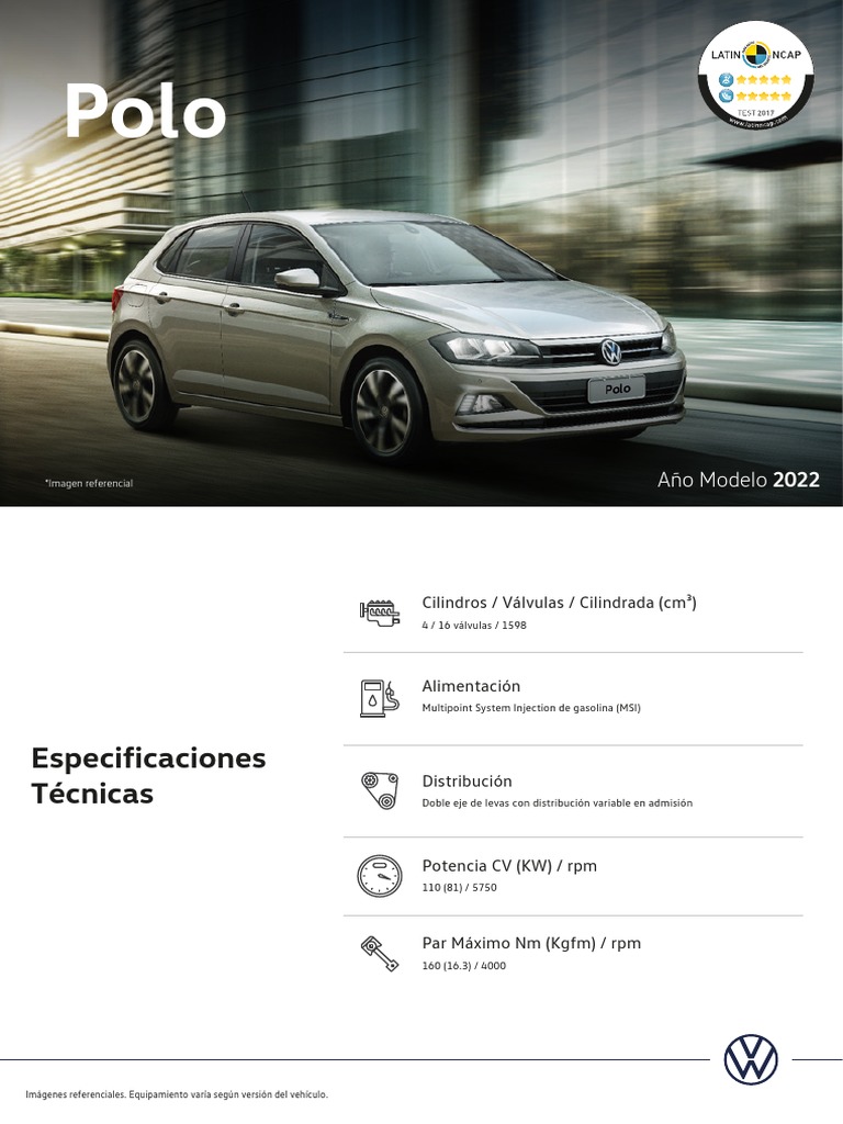 Especificaciones Técnicas Polo 2022 | PDF | Vehículo de motor | Vehículos