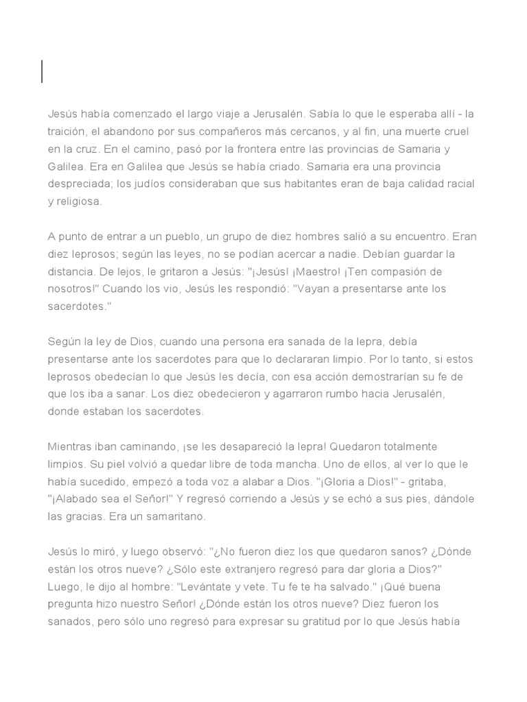 Predica 10 Leprosos 1 | PDF