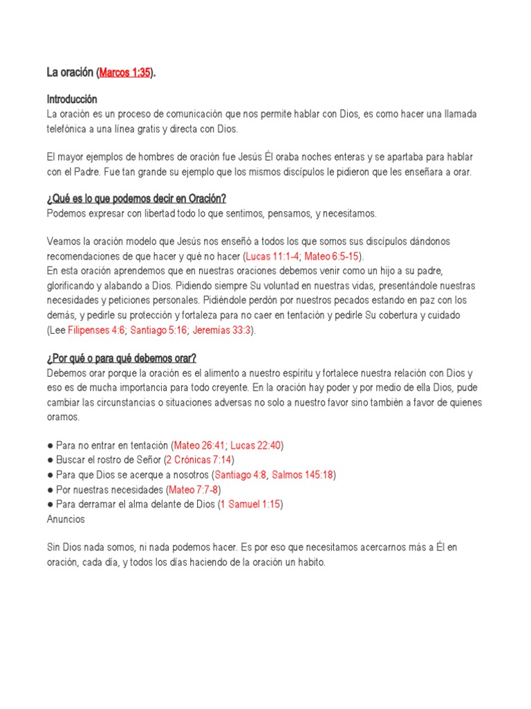 La Oración | PDF | Oración | Jesús