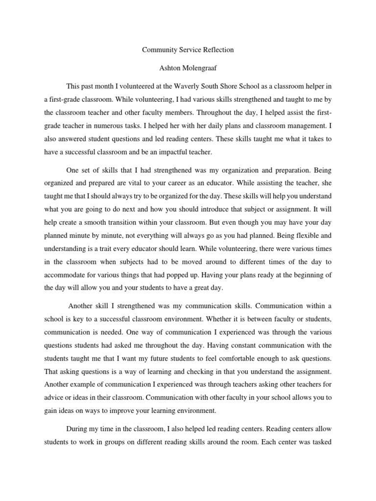 Community Service | PDF | Teachers | Classroom