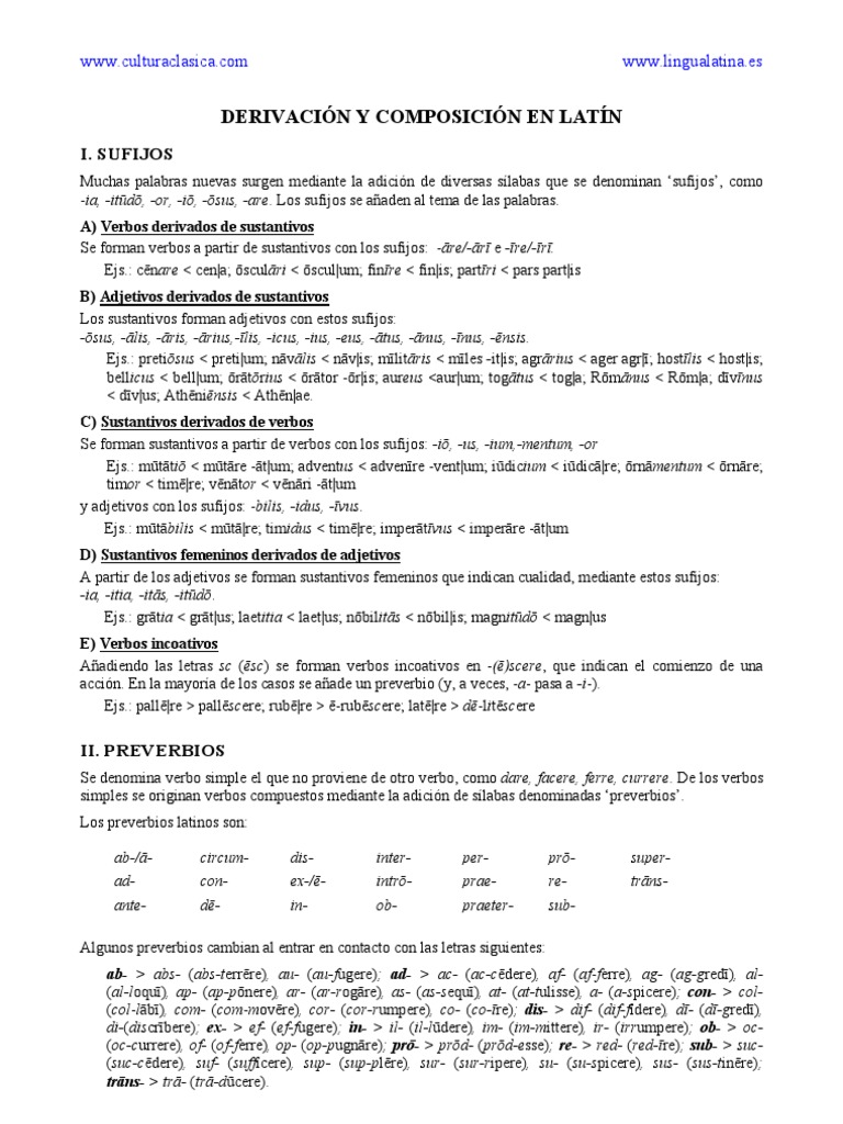 Derivacion Composicion Latin | PDF