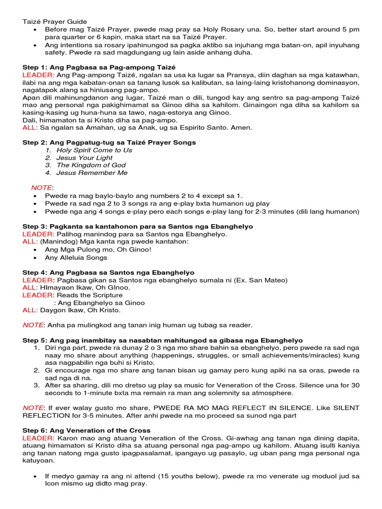 Taizé Prayer Guide | PDF