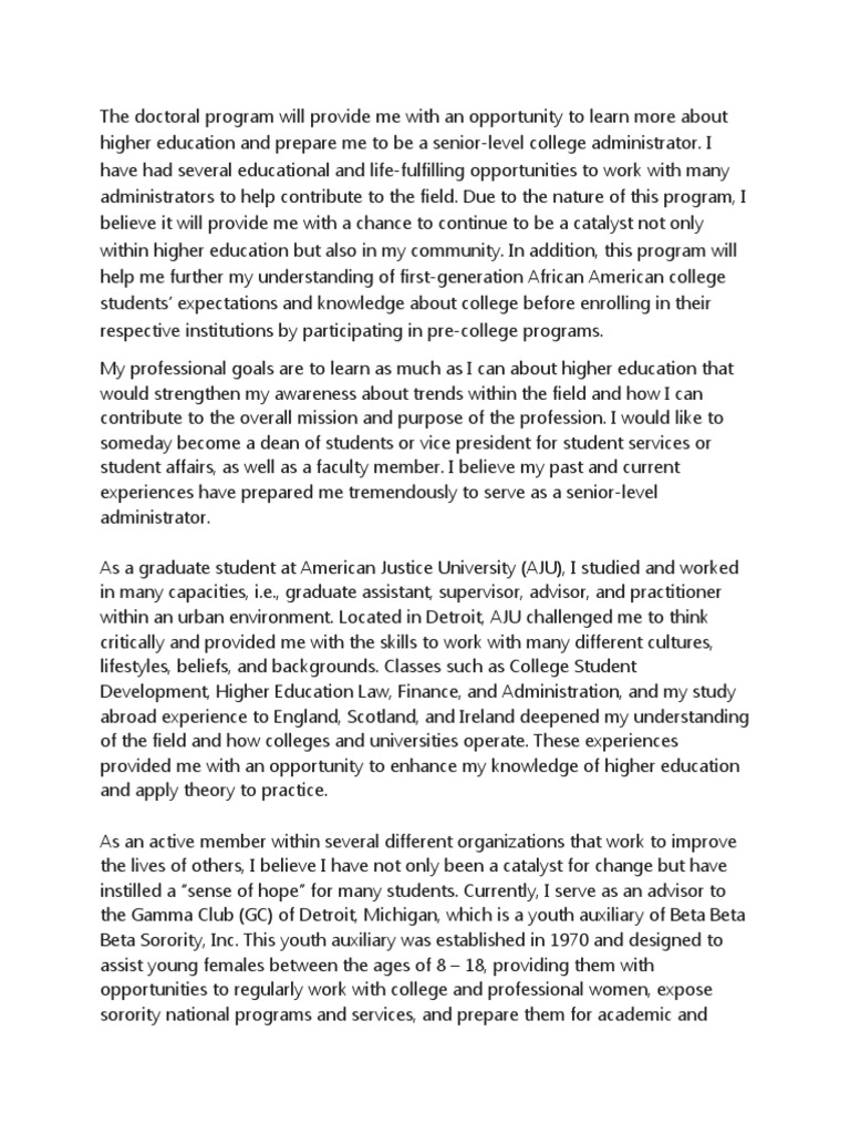 Sop Sample3 | PDF | Student Affairs | Higher Education