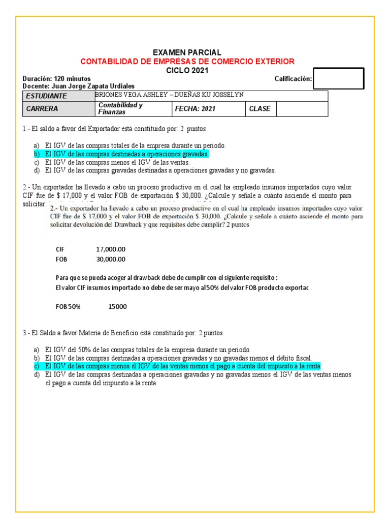 Examen Final Briones - Dueñas | PDF | Impuestos | Impuesto sobre la renta