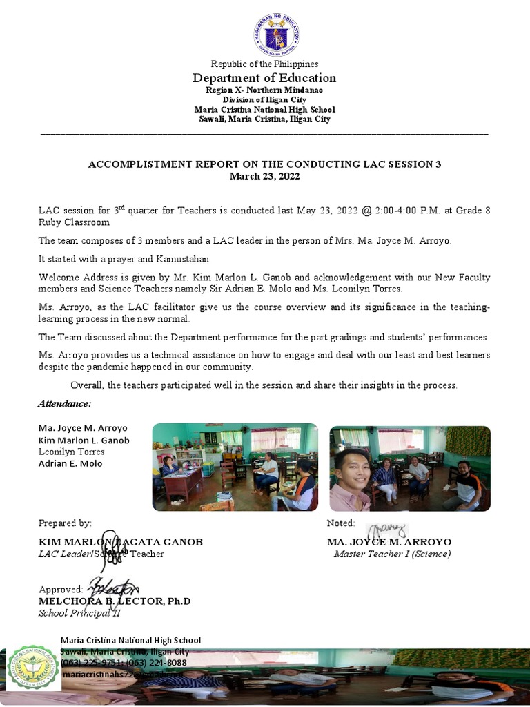 Lac 3 Accomplishment | PDF | Wellness