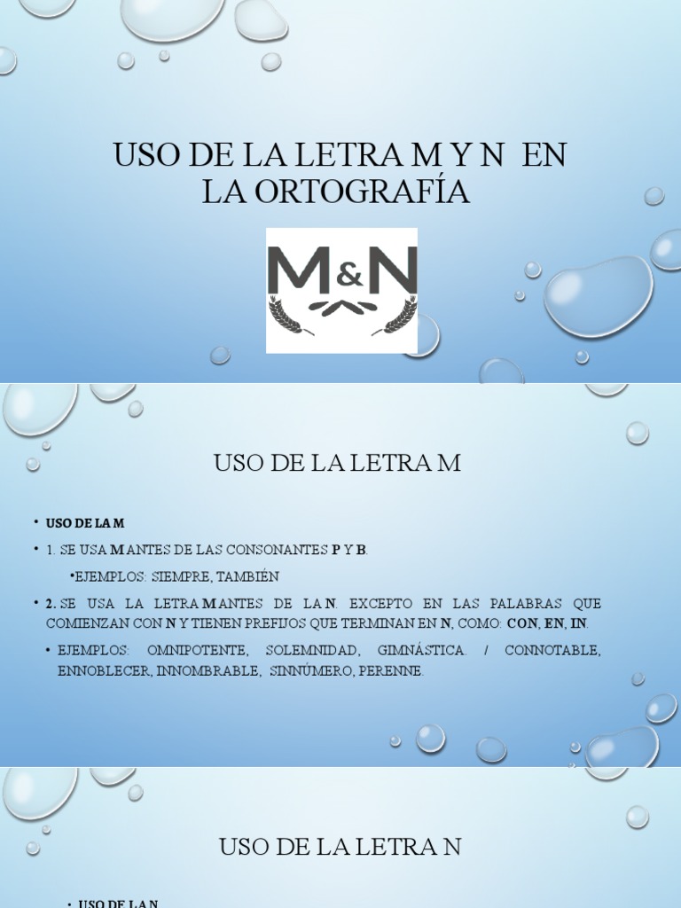 Uso de La Letra M y N en | PDF