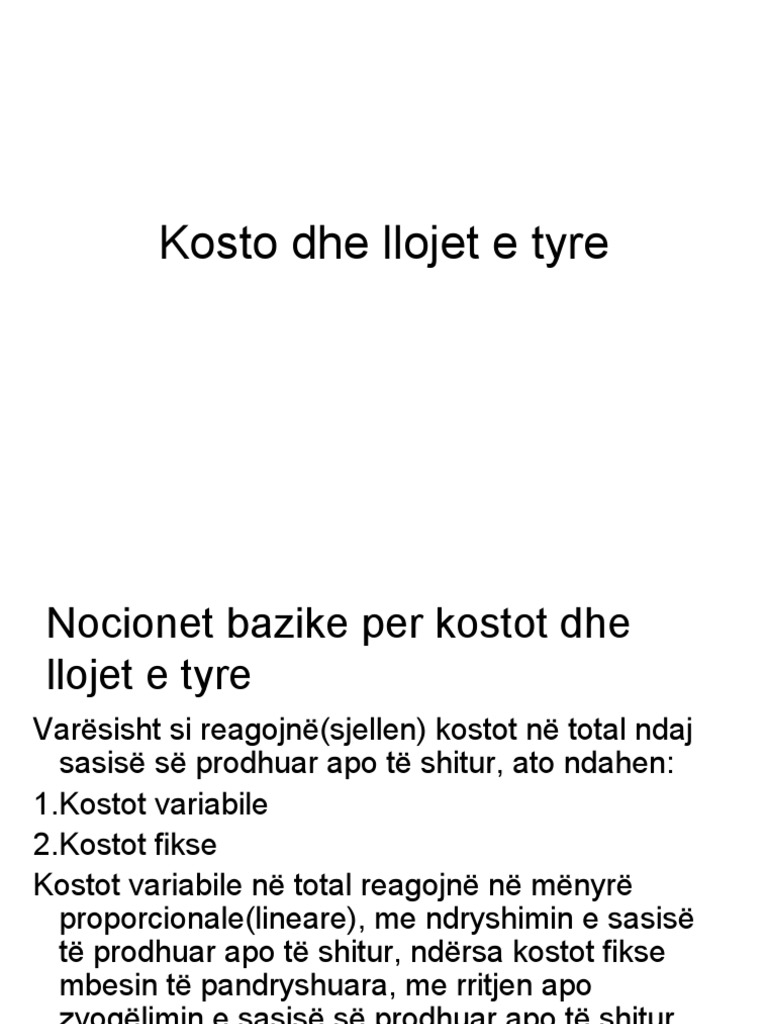 Kosto Dhe Llojet e Tyre | PDF