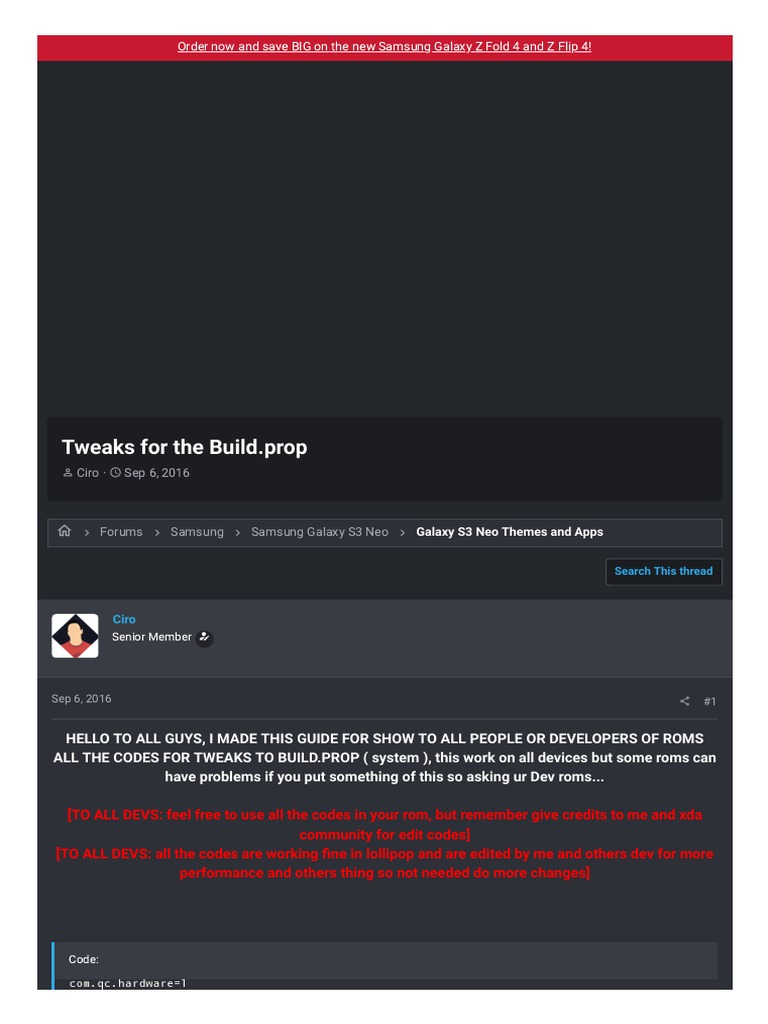 Tweaks For The Build - Prop - XDA Forums225304 | Download Free PDF | Android (Operating System ...