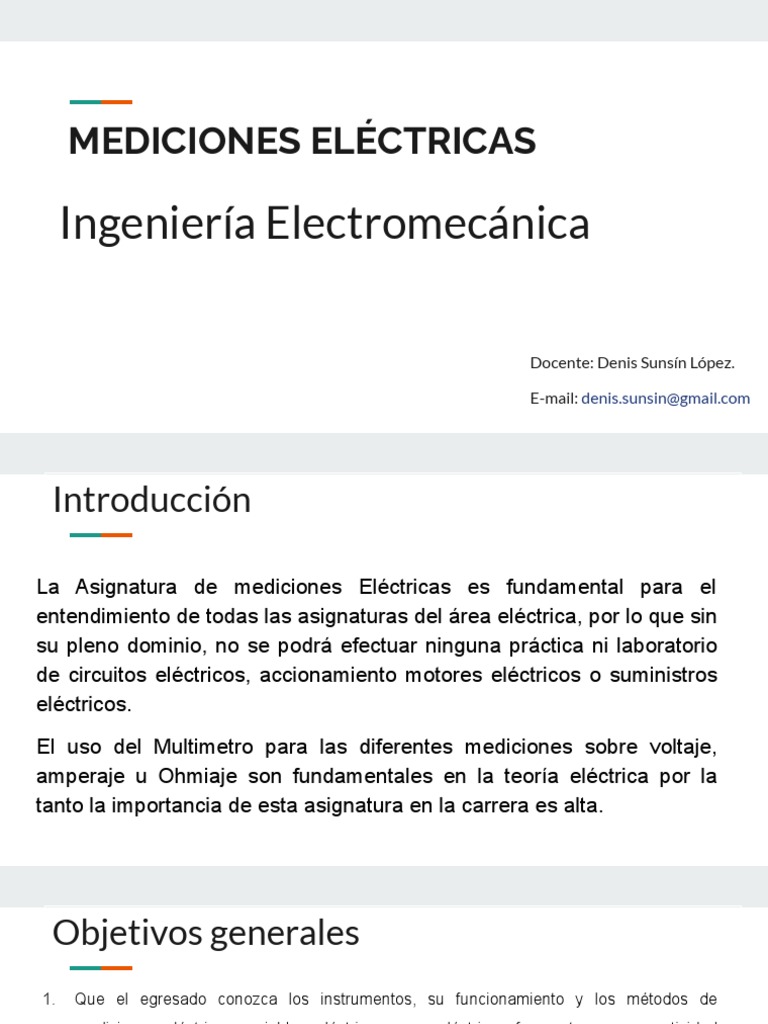 Fundamentos De Las Mediciones Eléctricas Pdf Medición Ingenieria