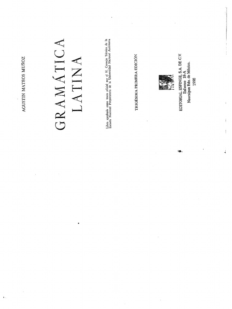 Agustin Mateos Muñoz Gramatica Latina B | PDF