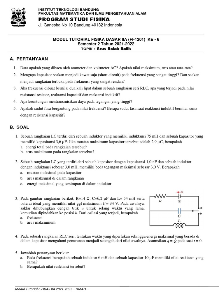 SOAL Modul 6 FIDAS IIA - 2021-2022 | PDF