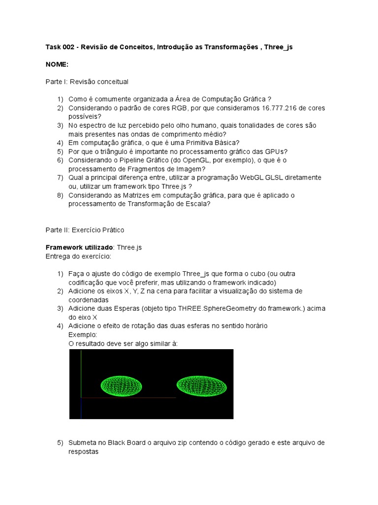 Task 002 - CGI - Conceitos + Three - Js | PDF