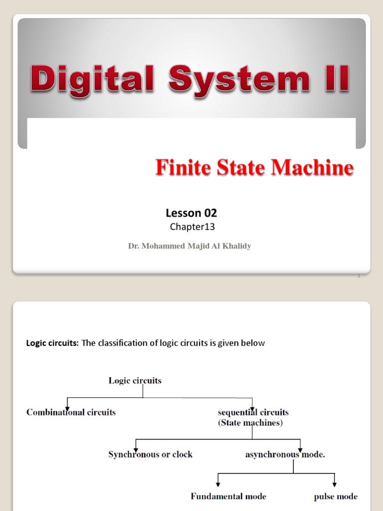 Ds Ii 2 Finite State Machine Pdf Models Of Computation Computer Science