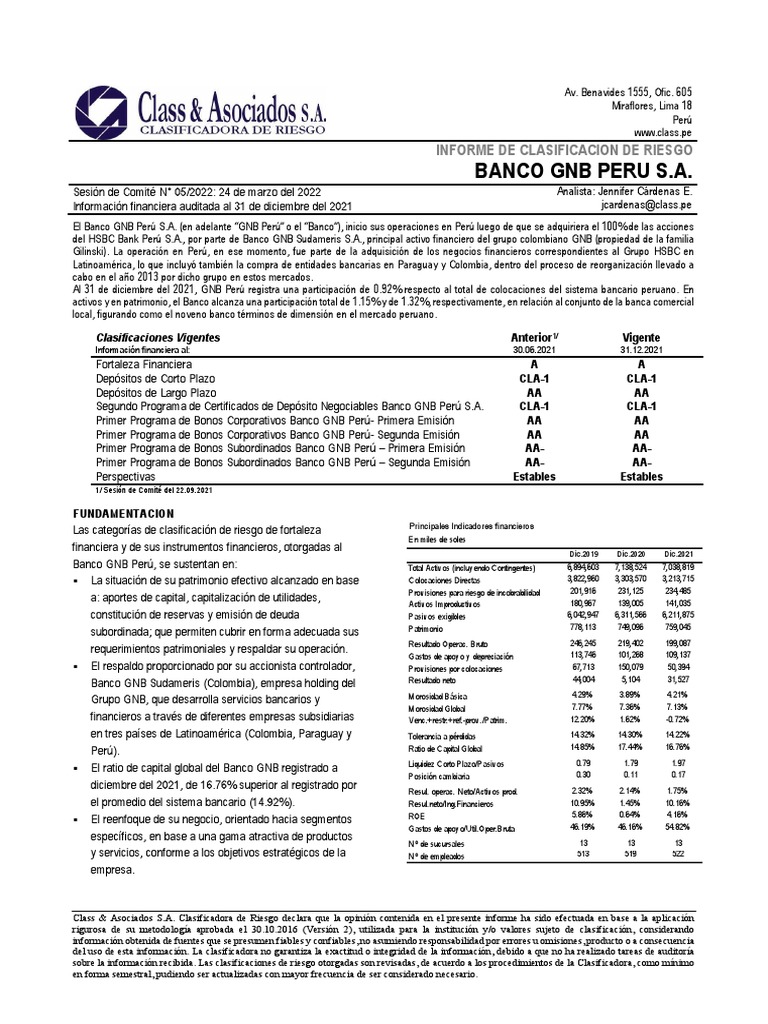 Banco GNB | PDF | Bancos | Perú