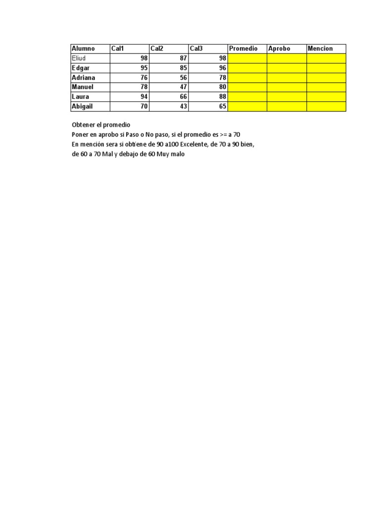 Ejercicio Funcion Si | PDF
