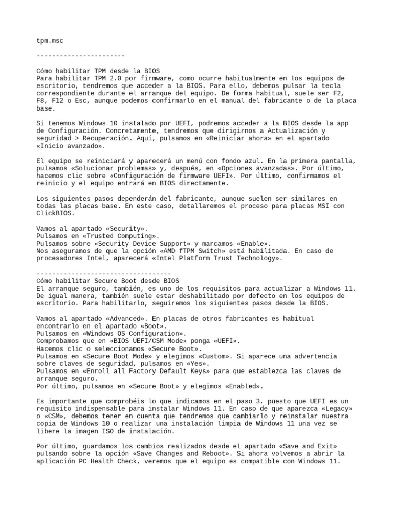 Ejecutar TMP 2.0 | PDF | Bios | Clases de computadoras