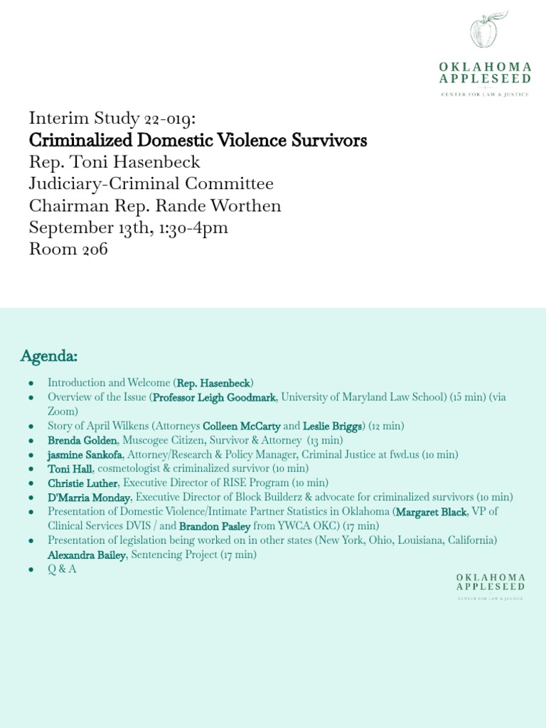 Criminalized Domestic Violence Survivors Interim Study | PDF | Prison ...