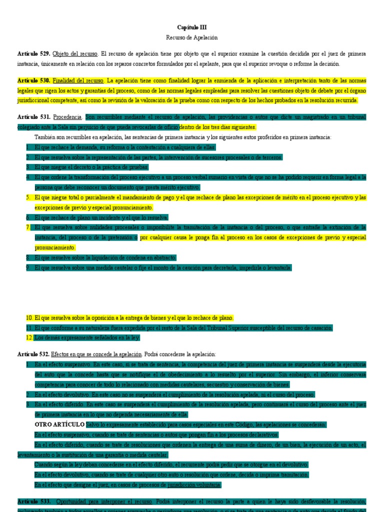 Capítulo III Apelacion | PDF | Apelación | Sentencia (ley)