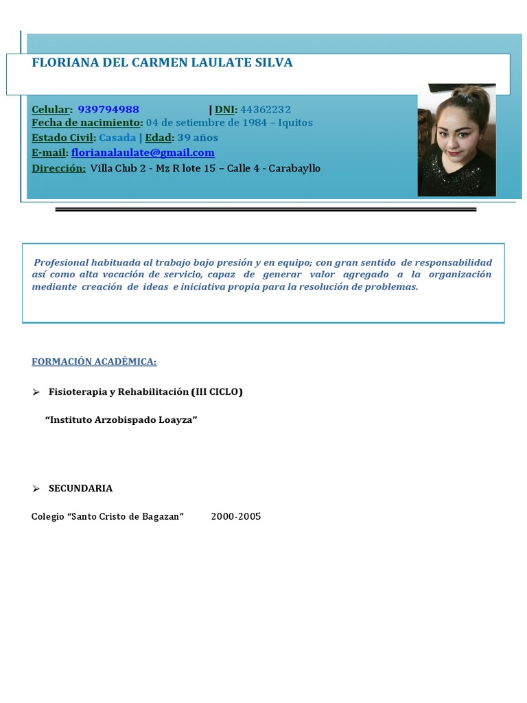 CV - Flora Laulate Silva - 2022 | PDF | Educación de la primera infancia | Cuidado de los niños