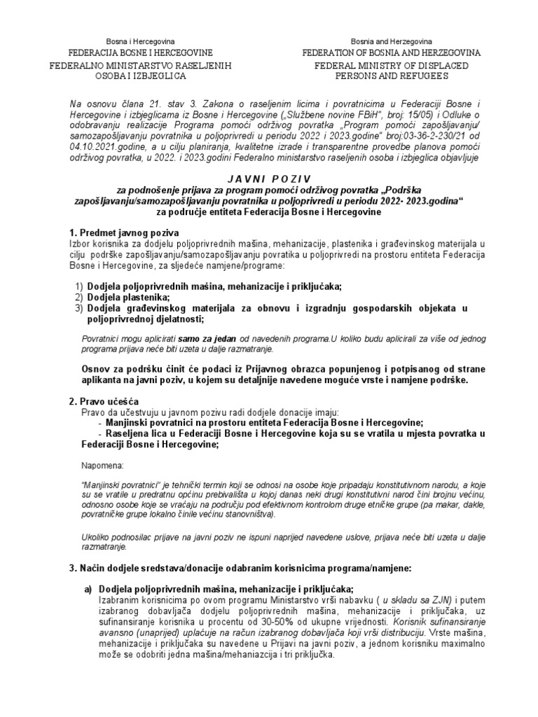 Bosna I Hercegovina Bosnia and Herzegovina | PDF