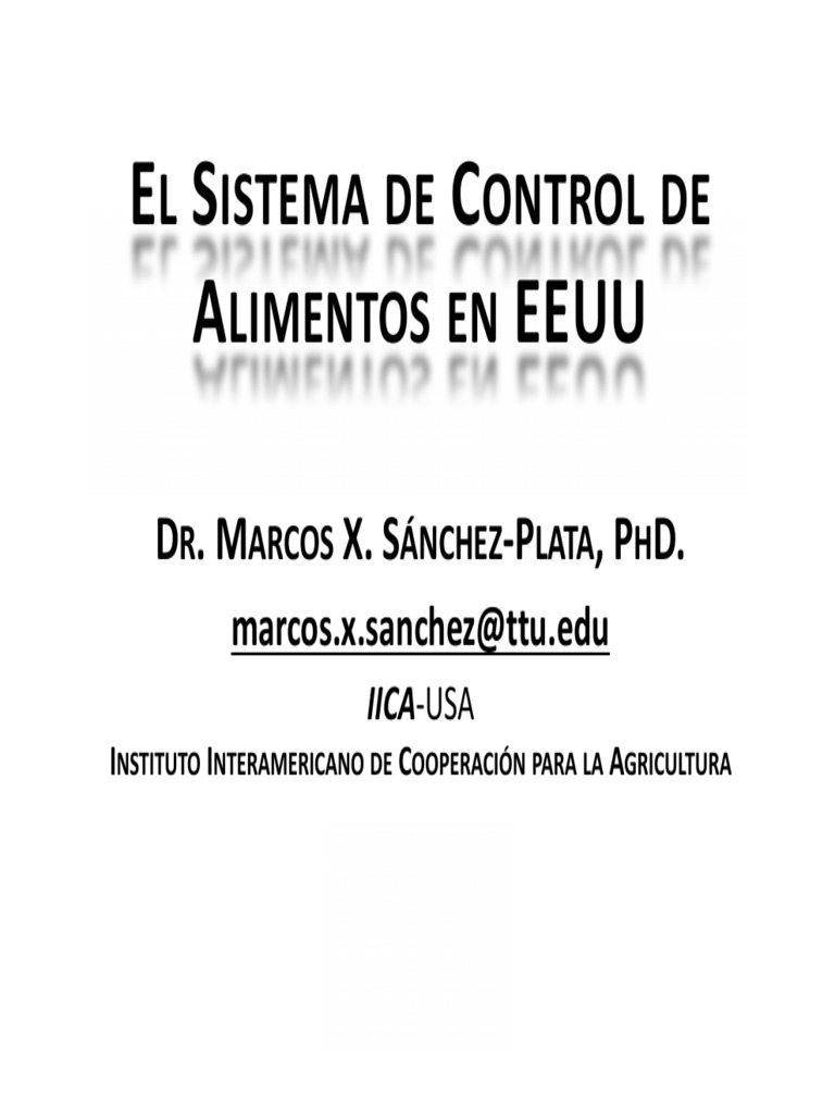 Sanchez. El Sistema de Control de Alimentos de Los EEUU | PDF | Alimentos | Análisis de Riesgo y ...