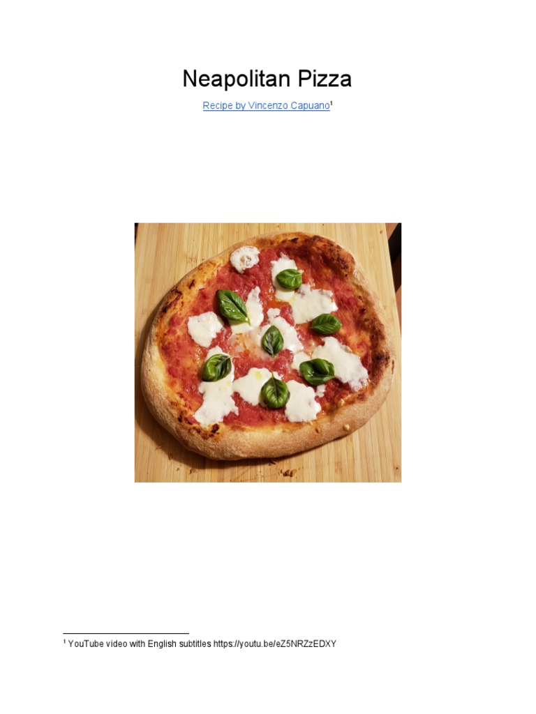 Neapolitan Pizza Recipe | PDF | Dough | Pizza