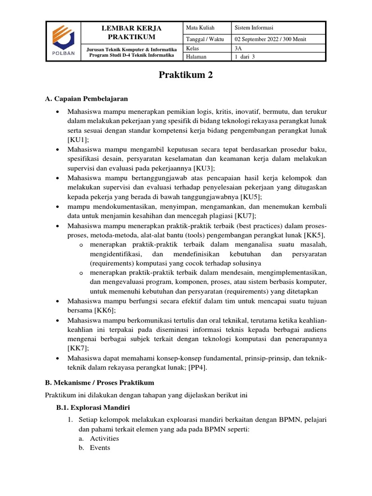 Lembar Kerja Praktikum 2-3A | PDF