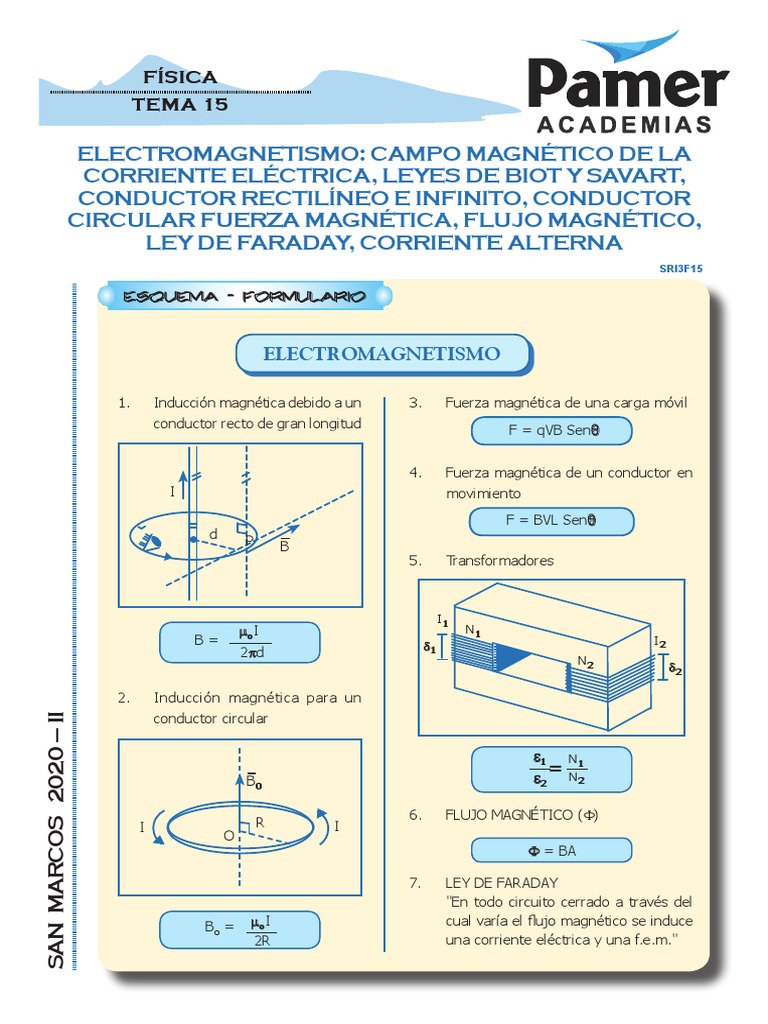 SM Electromagnetismo Fisica Sem 15 | PDF | Inducción electromagnética | Campo magnético