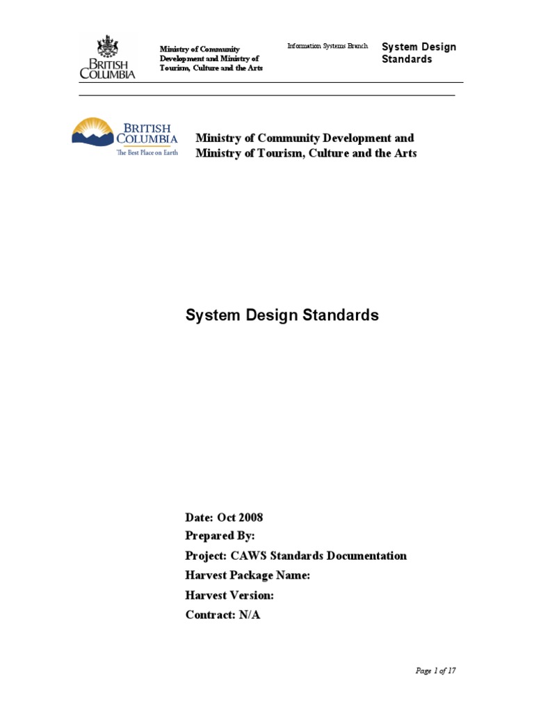 System Design Standards | PDF | System | Specification (Technical Standard)