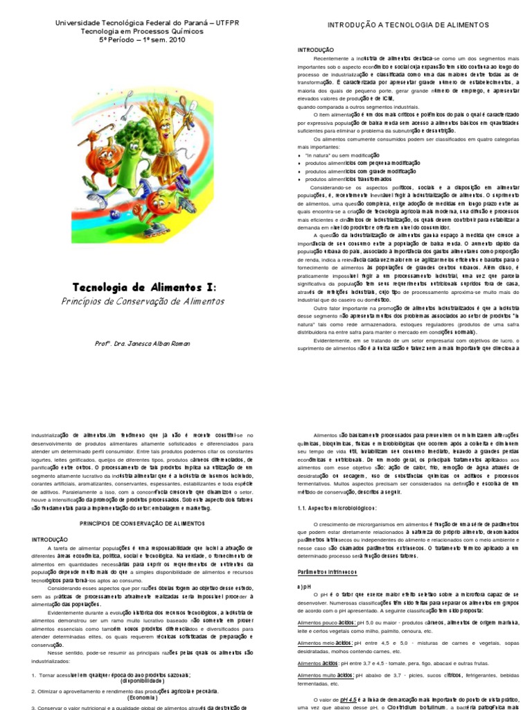 Azdoc - Tips Apostila Tecnologia Dos Alimentos | PDF | Preservação de ...