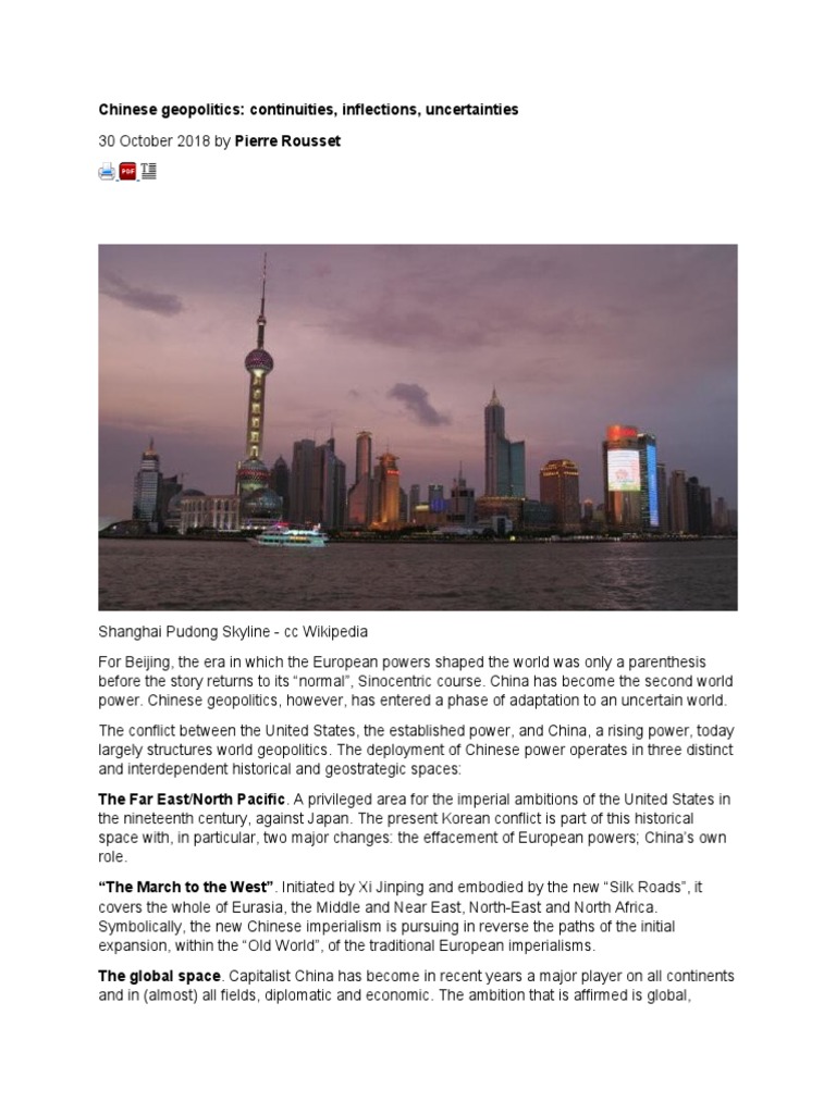 Chinese Geopolitics | PDF | China | World Politics