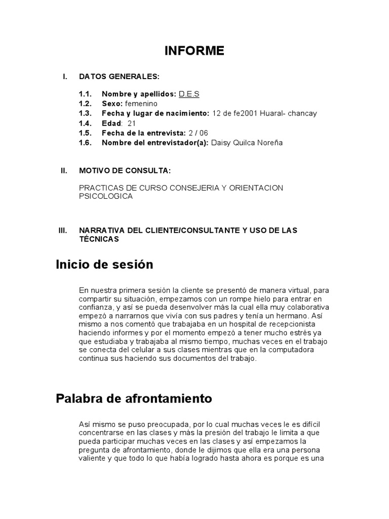 Informe de Atencion Al Cliente | PDF