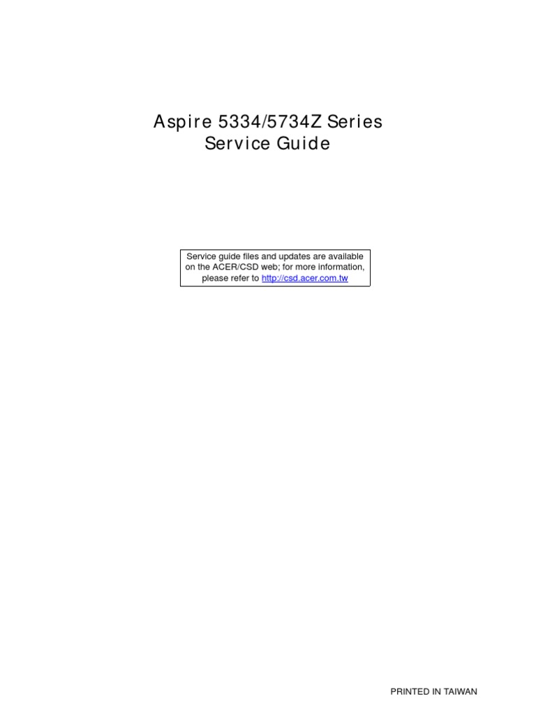 Acer-Aspire 5334 5734Z ENG SG | PDF | Cd Rom | Dvd