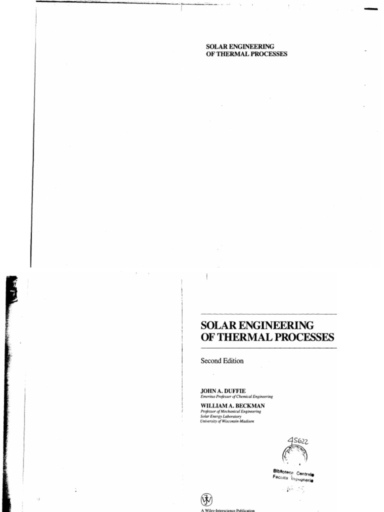 Ebook - Solar Engineering Thermal Process - Duffie Beckman-1-50 | PDF