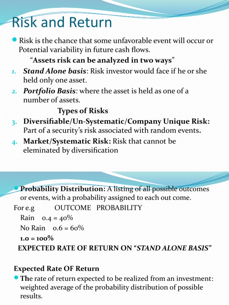 Risk | PDF | Financial Risk | Statistical Theory