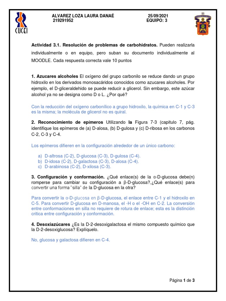 Act 3.1 Ldal Eq#3 | PDF | Sacarosa | Glucosa